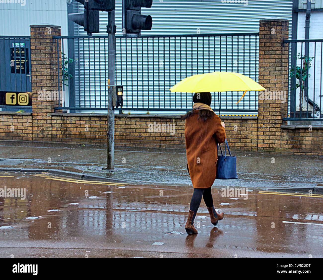 Glasgow, Scotland, UK. 14th March, 2024: UK Weather: Raining in the ...