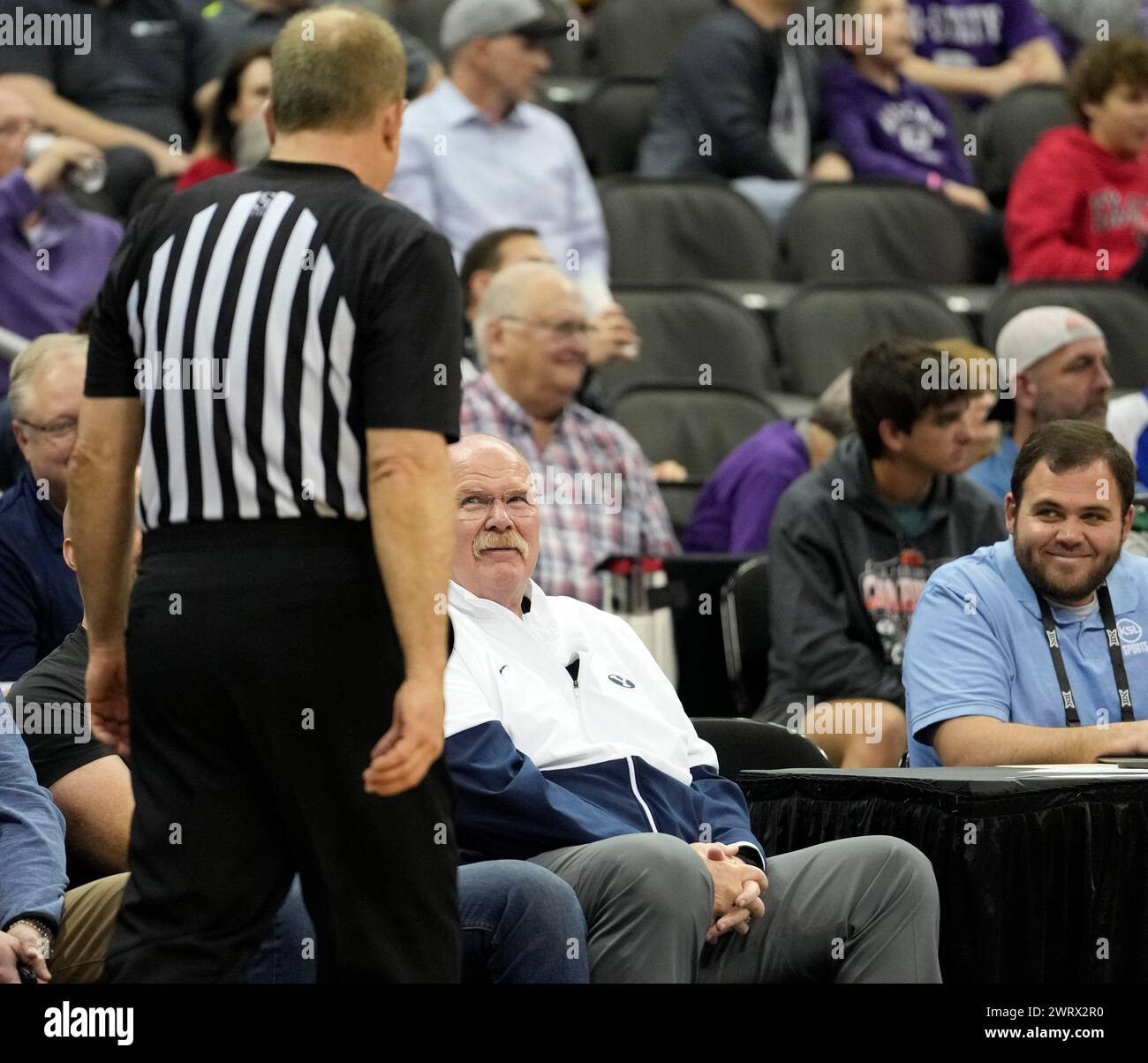 MAR 14 2024: BYU alum Chiefs head coach Andy Reid working the refs in ... MAR 14 2024: BYU alum Chiefs head coach Andy Reid working the refs in ...