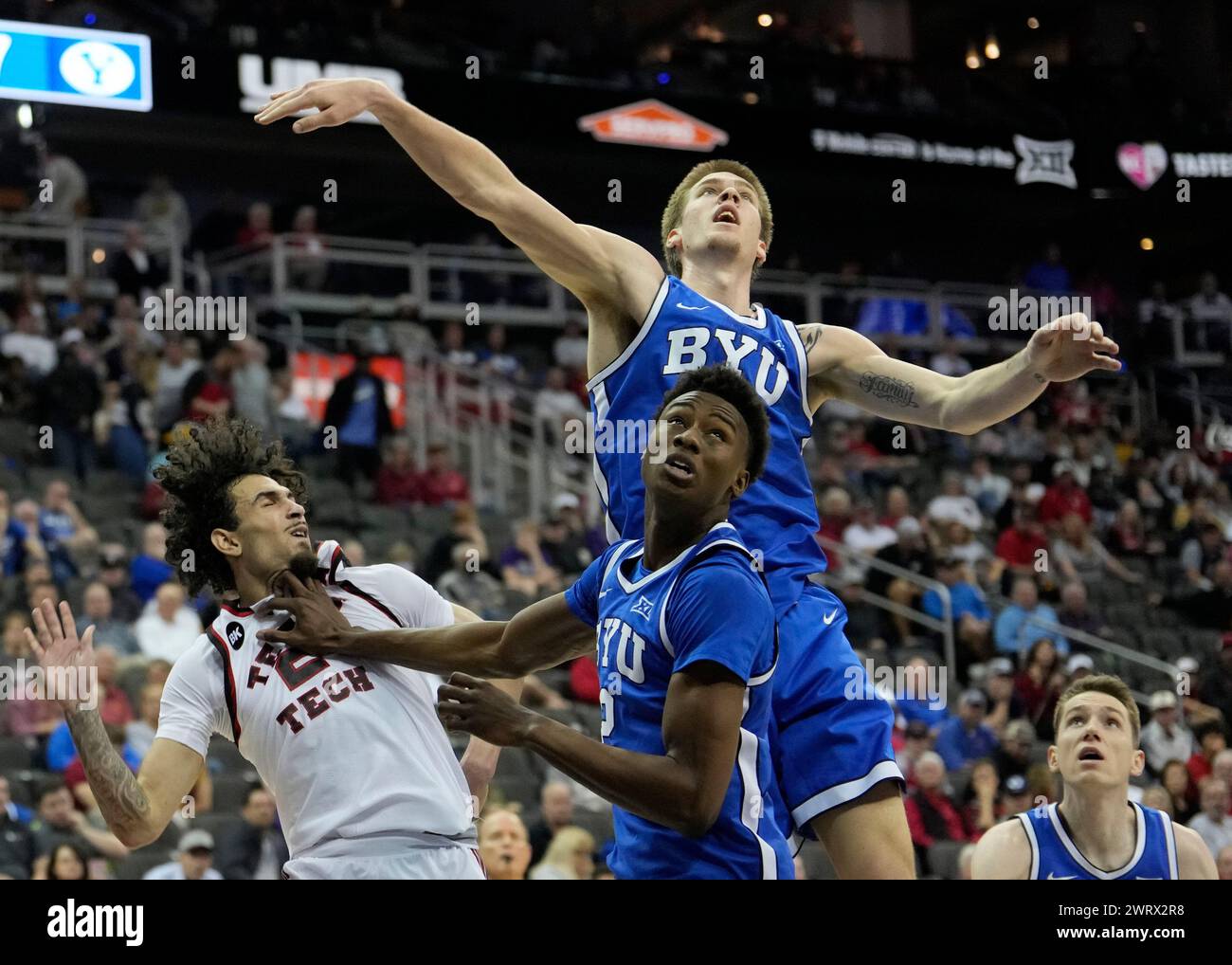 MAR 14 2024: Texas Tech Red Raiders guard Pop Isaacs (2) gets boxed out ...