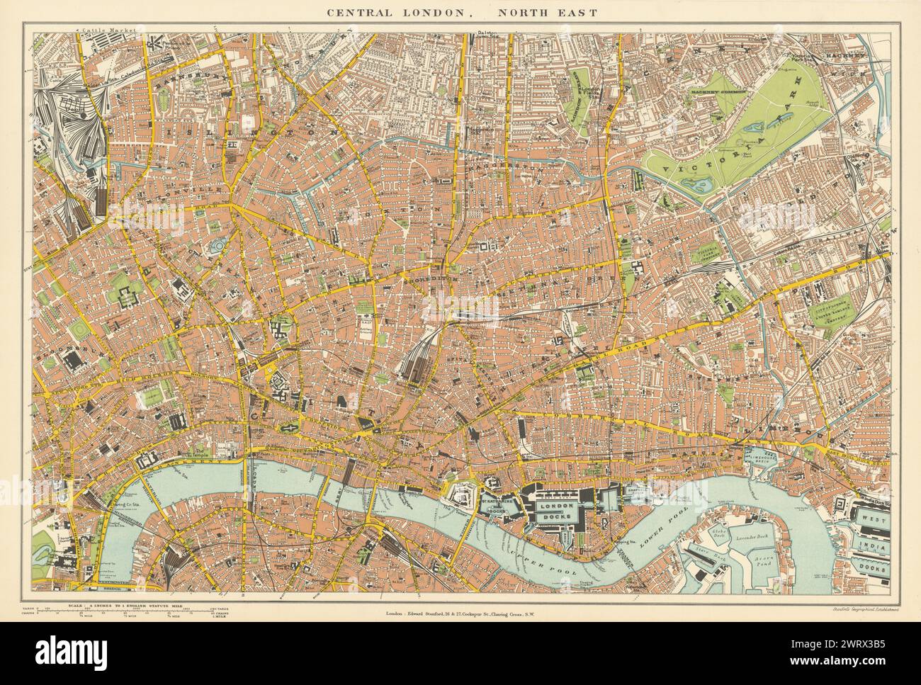 Central London N.E. City Clerkenwell Islington Hackney. STANFORD 1896 ...