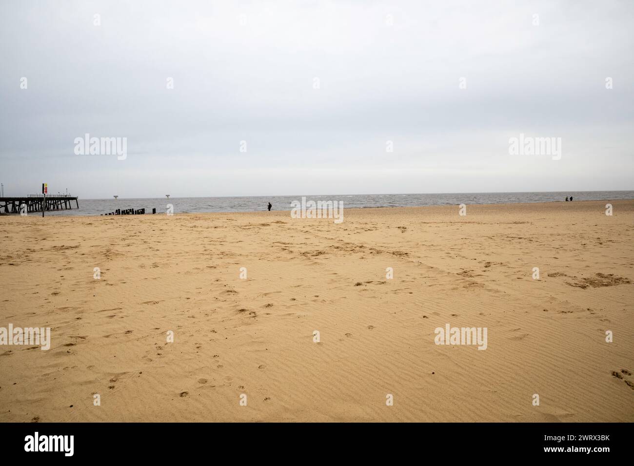 Lowestoft, Suffolk, 14th March 2024, The sky continued to be Grey ...