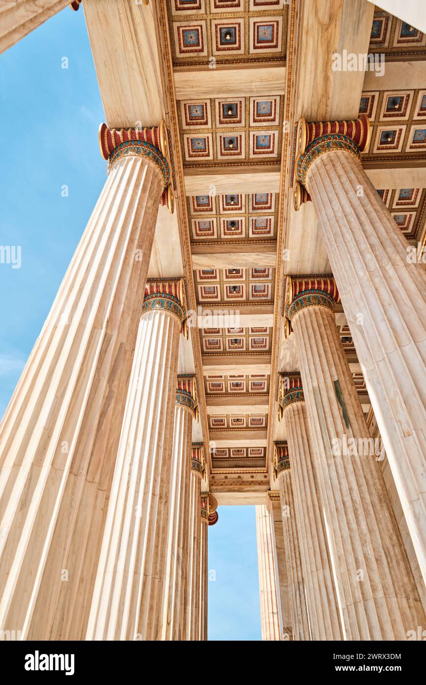 Athens, Greece - March 03, 2024: Architectural details of Academy of ...