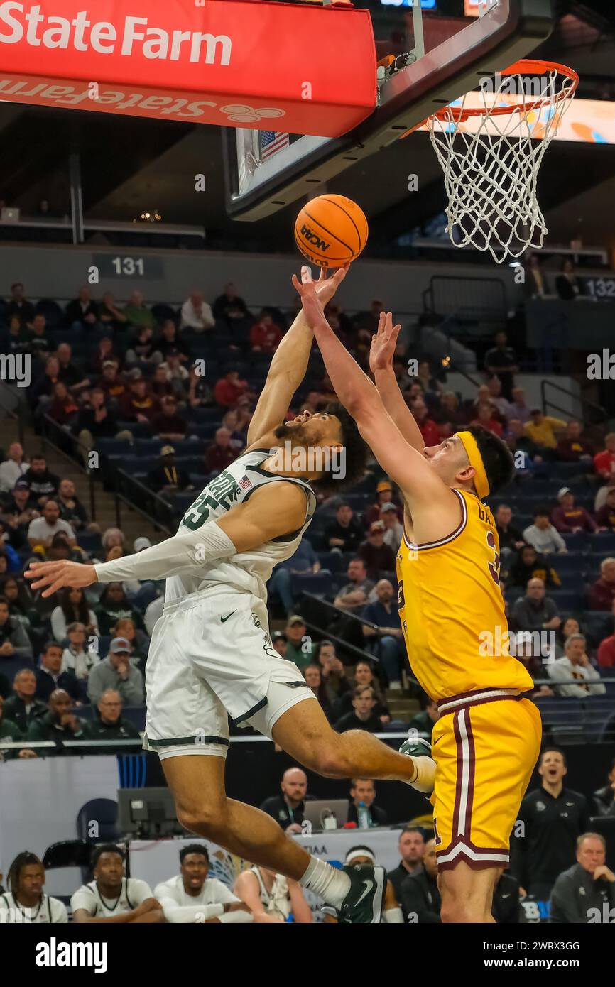 Minneapolis, Minnesota, USA. 14th Mar, 2024. Michigan State Spartans ...