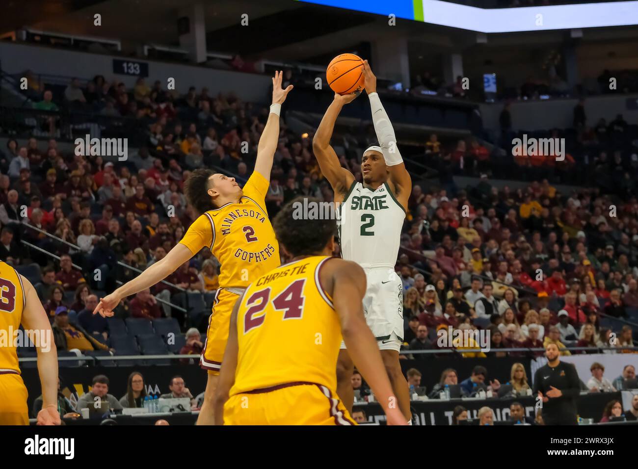 Minneapolis, Minnesota, USA. 14th Mar, 2024. Michigan State Spartans ...
