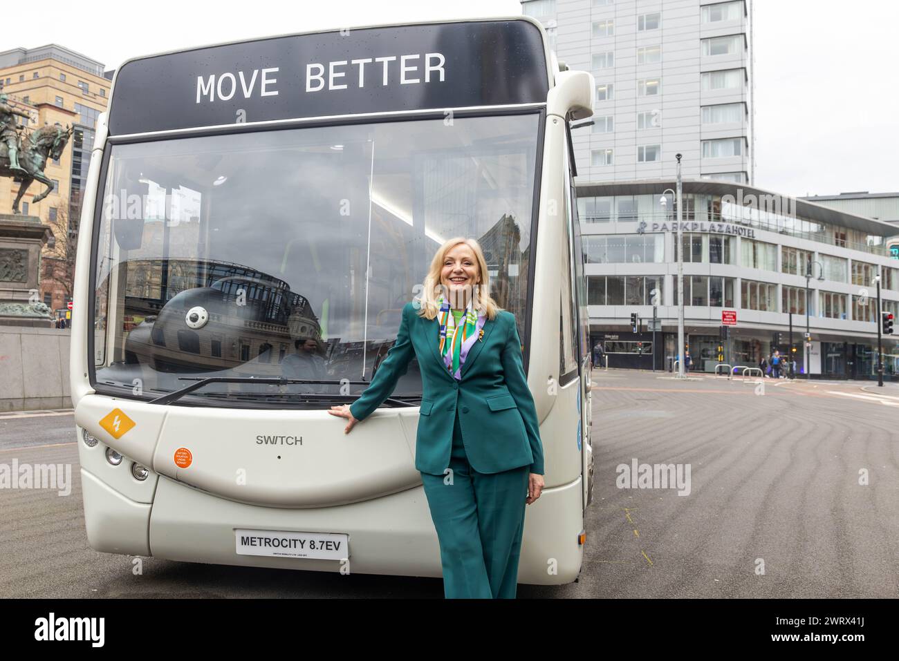 Leeds, UK. 14 MAR, 2024. Tracy Brabin, Mayor of West Yorkshire, stands ...