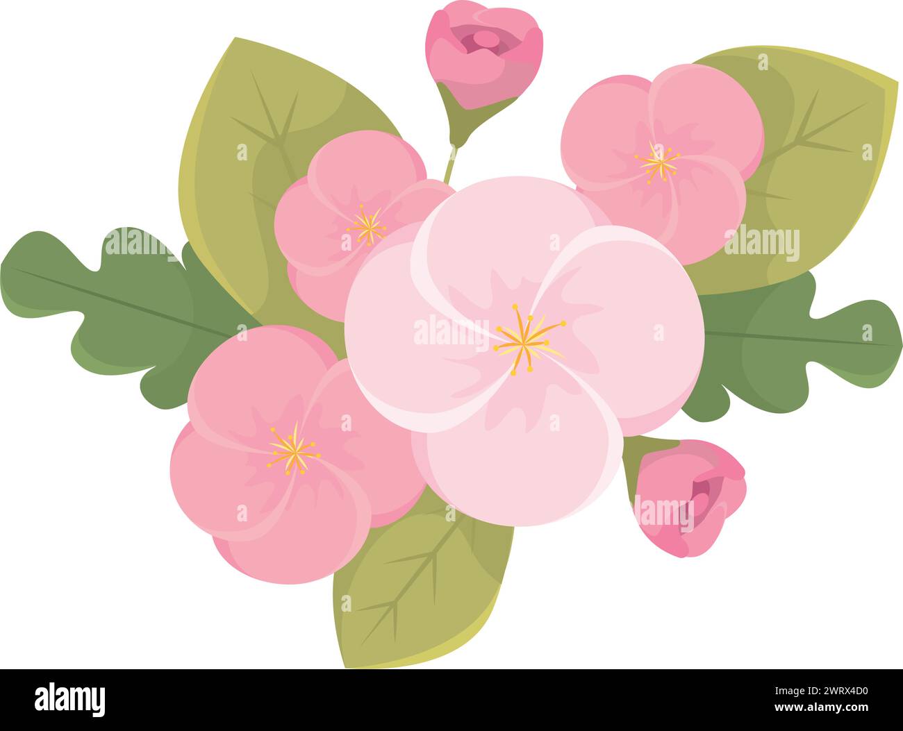 Colored flowers Spring season Vector Stock Vector Image & Art - Alamy