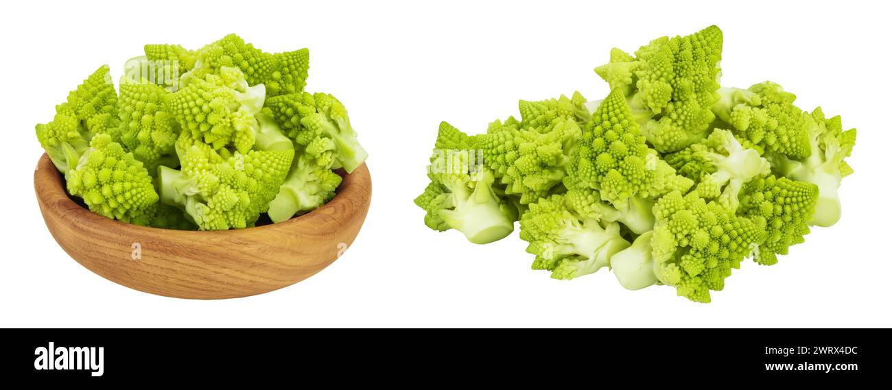 Romanesco broccoli cabbage or Roman Cauliflower isolated on white ...