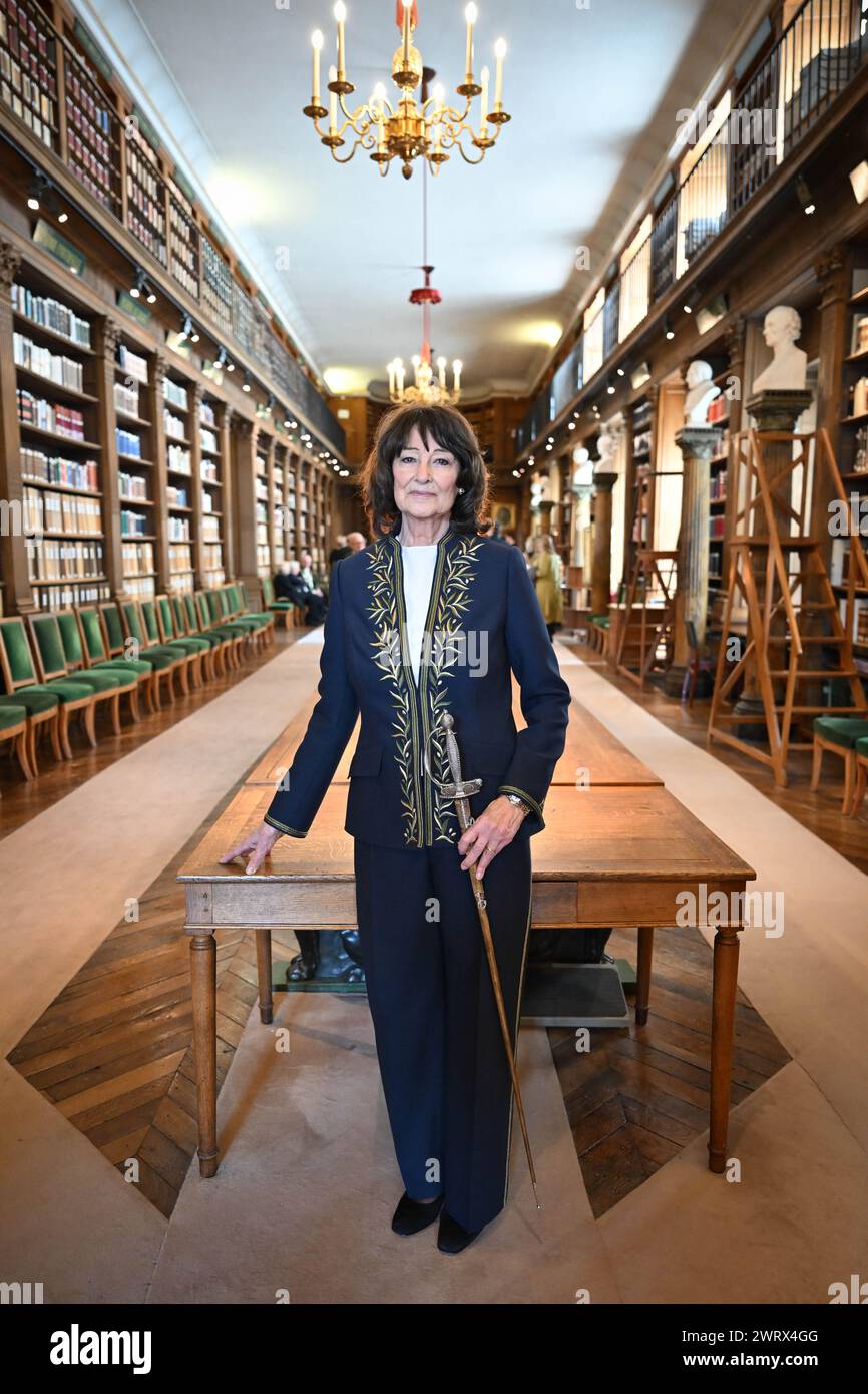 Paris, France. 14th Mar, 2024. Sylviane Agacinski poses during her ...