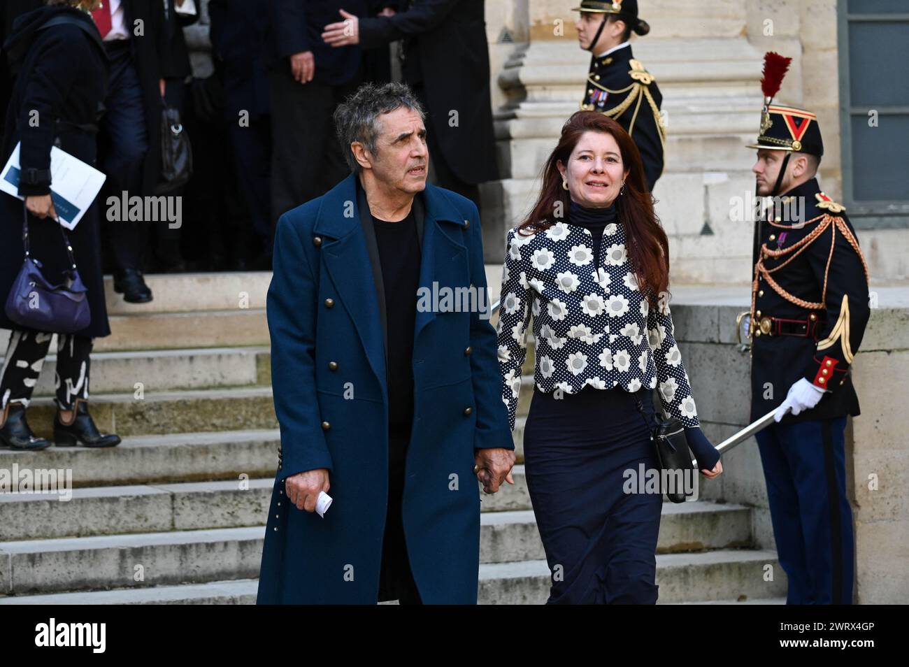 Paris, France. 14th Mar, 2024. Julien Clerc, singer and author Helene ...