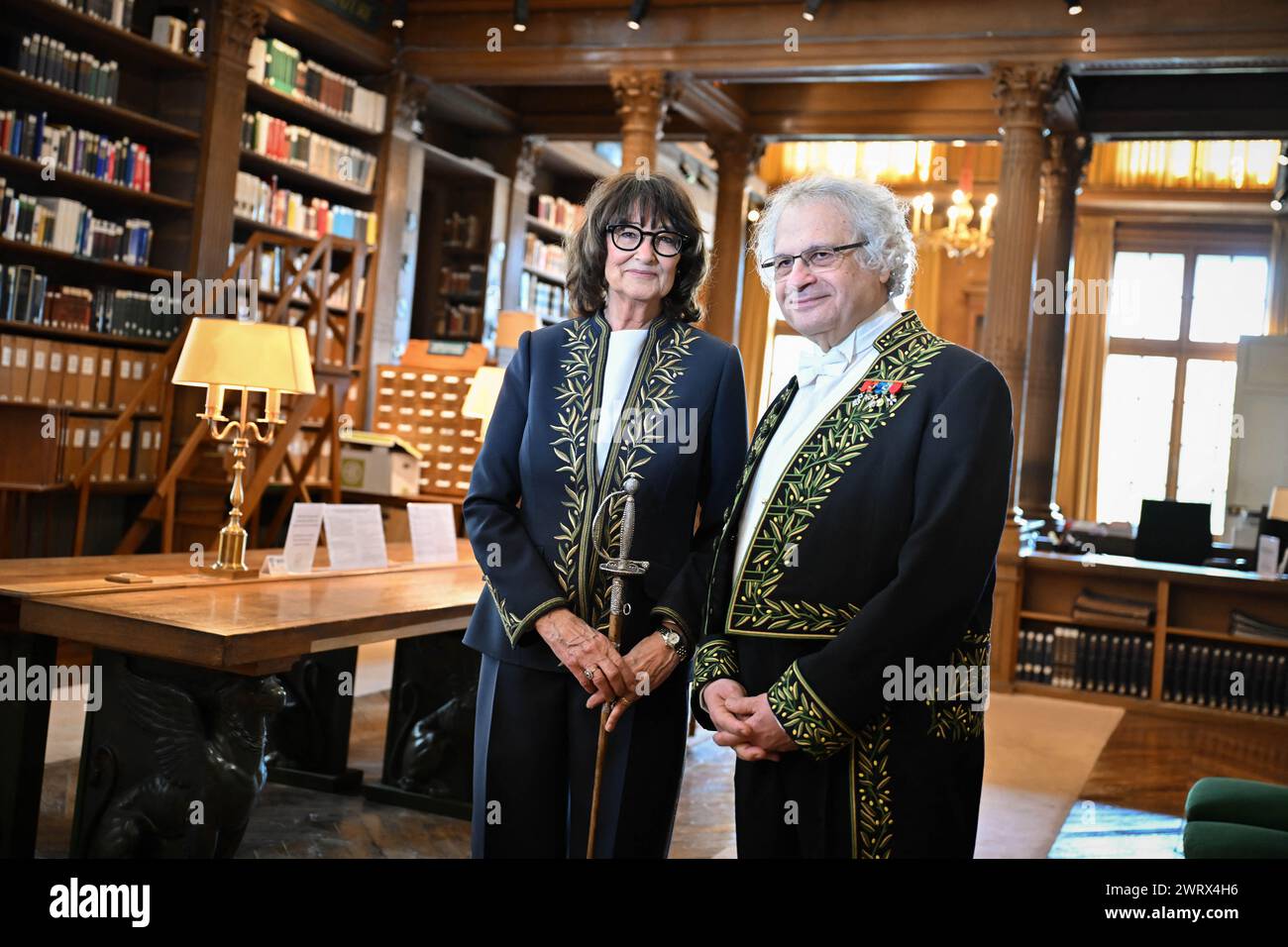 Paris, France. 14th Mar, 2024. Members of Academie Francaise Sylviane ...