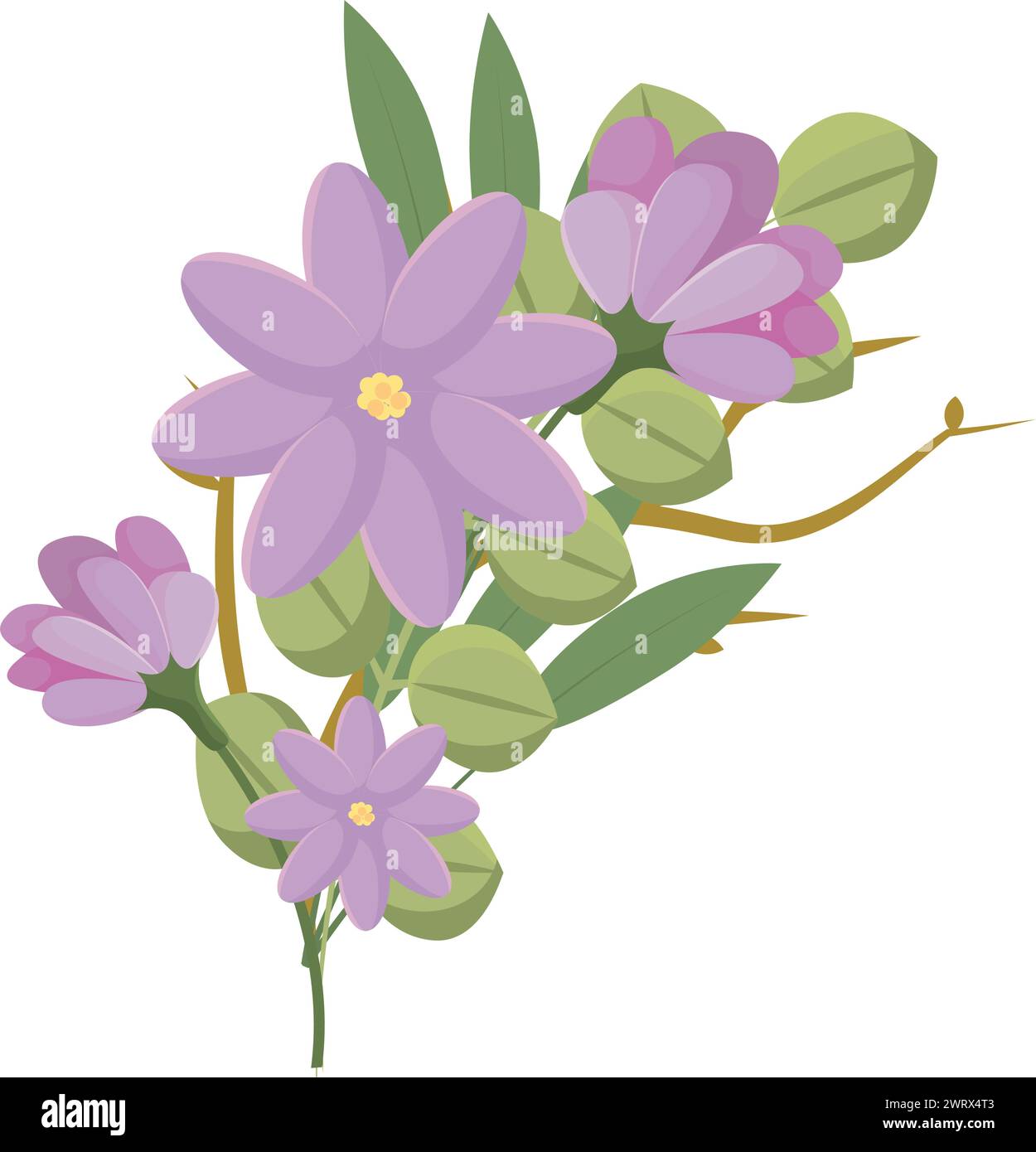 Colored flowers Spring season Vector Stock Vector Image & Art - Alamy
