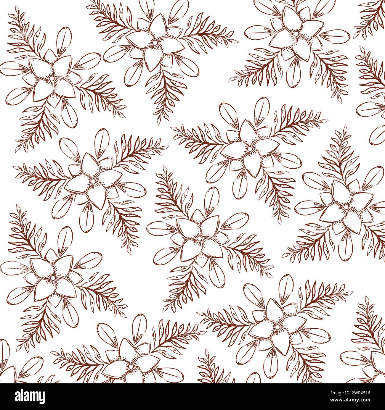 Flowers sketch pattern background Wallpaper Vector Stock Vector Image ...