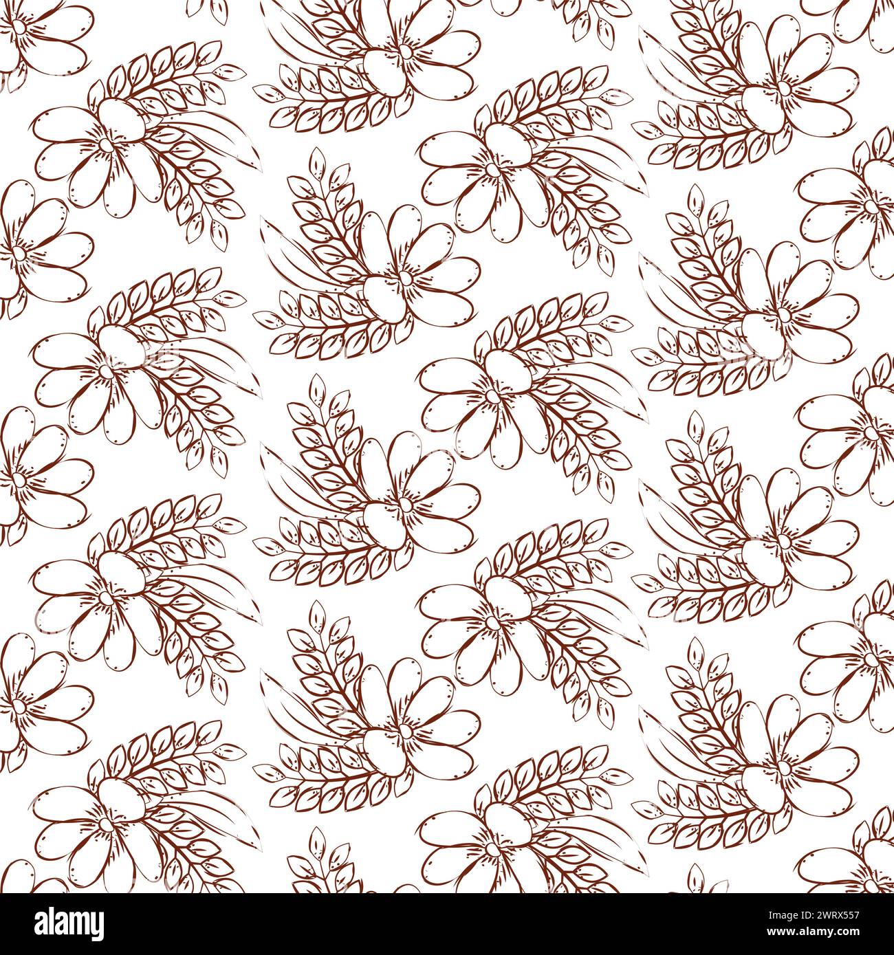 Flowers sketch pattern background Wallpaper Vector Stock Vector Image ...