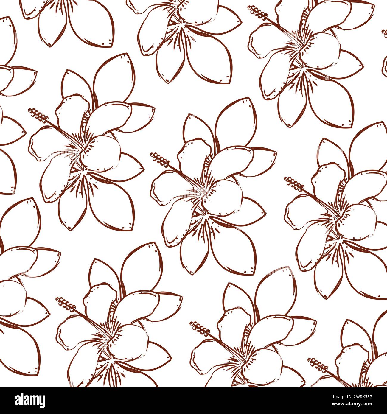 Flowers sketch pattern background Wallpaper Vector Stock Vector Image ...