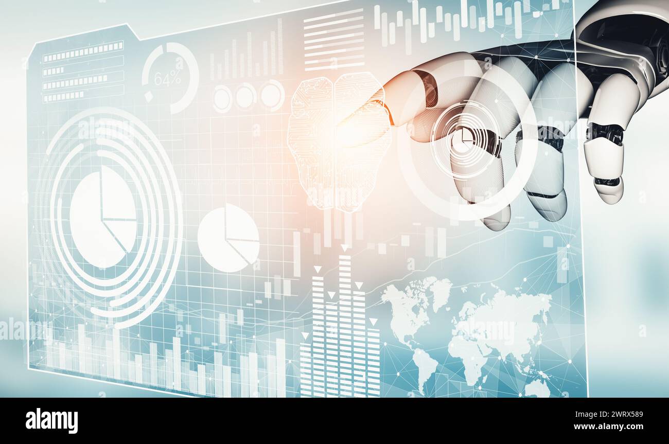 XAI 3D rendering futuristic droid robot technology development ...