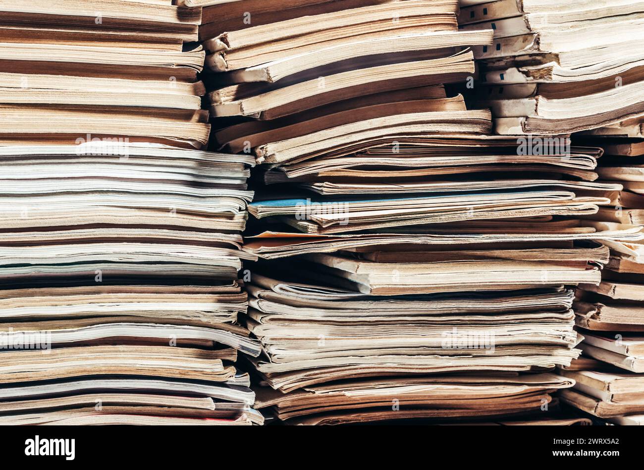 Photo of old antique magazines stack pattern. Paper recycling concept ...