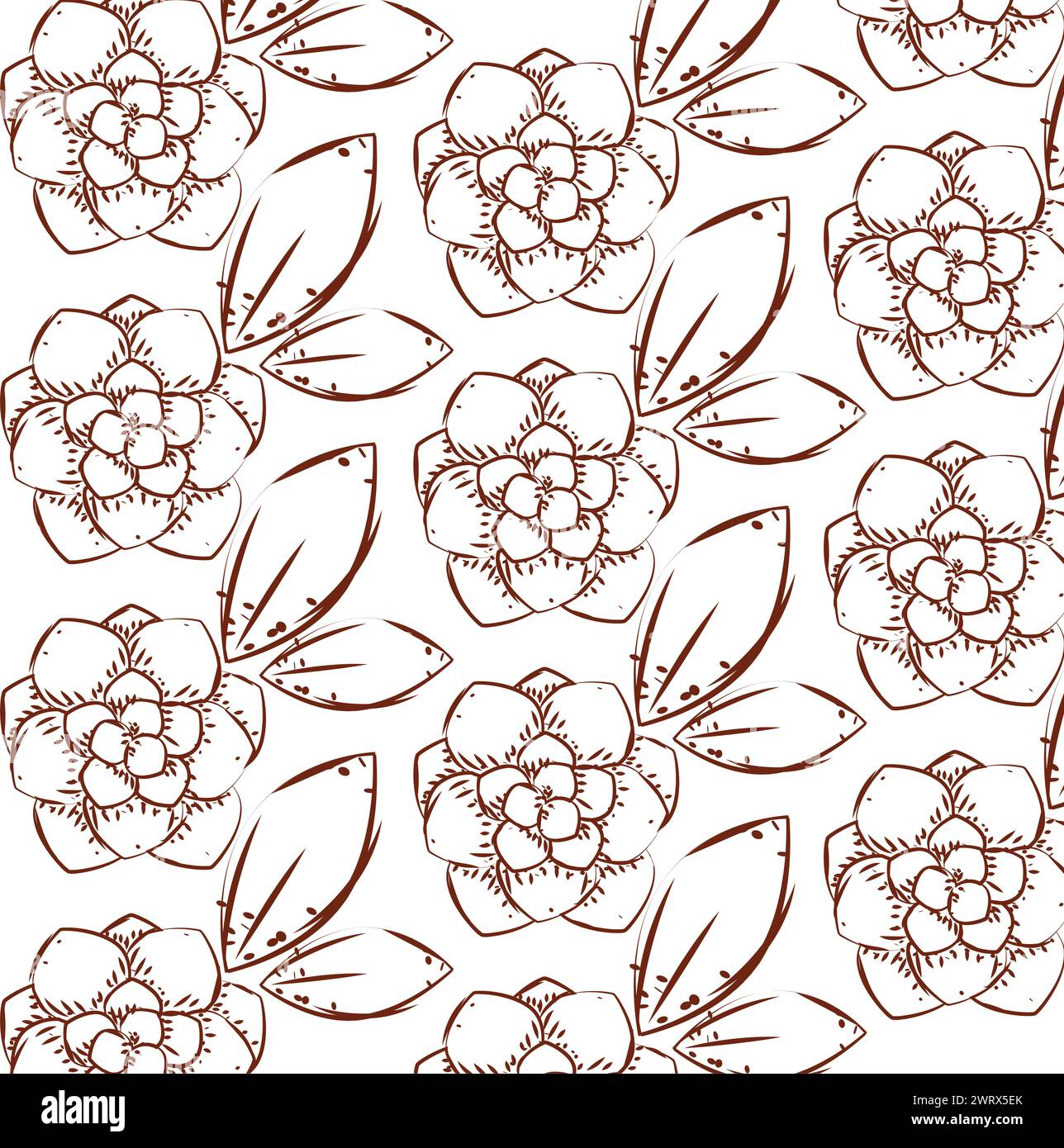 Flowers sketch pattern background Wallpaper Vector Stock Vector Image ...