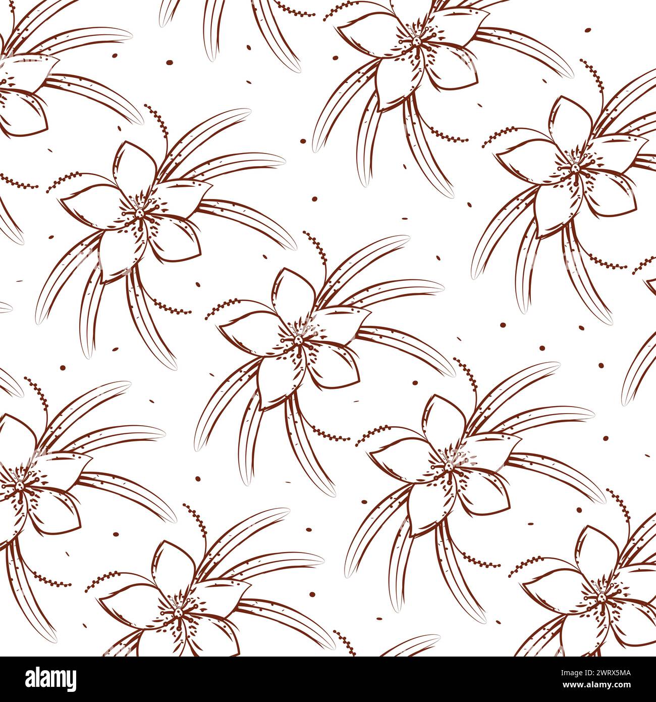 Flowers sketch pattern background Wallpaper Vector Stock Vector Image ...