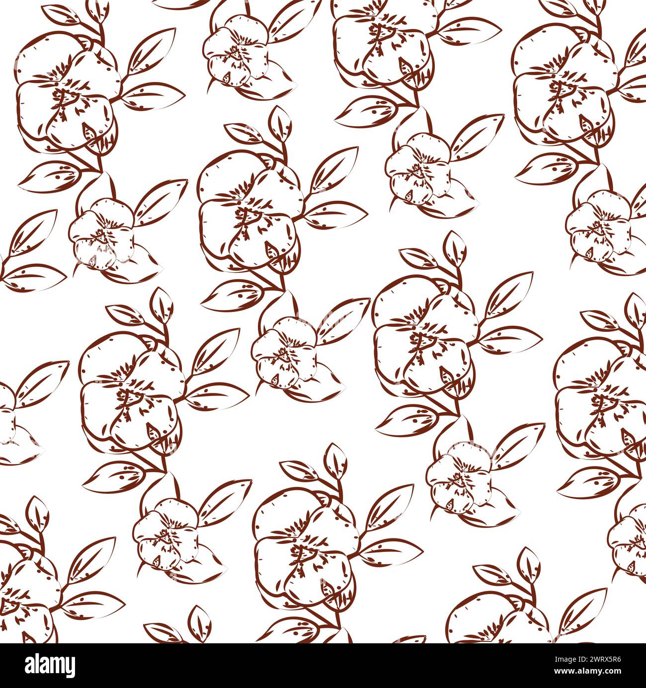 Flowers sketch pattern background Wallpaper Vector Stock Vector Image ...