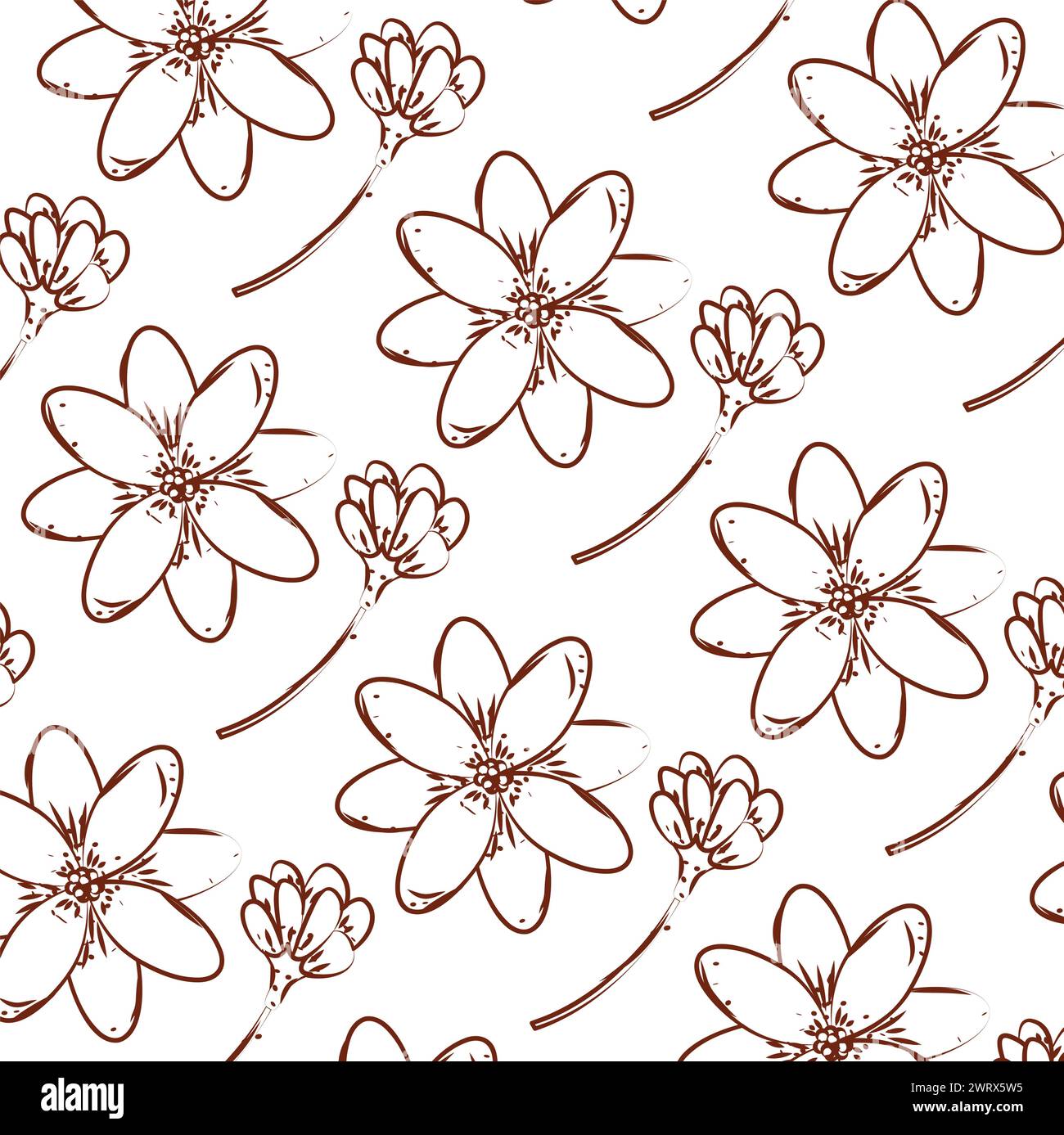 Flowers sketch pattern background Wallpaper Vector Stock Vector Image ...