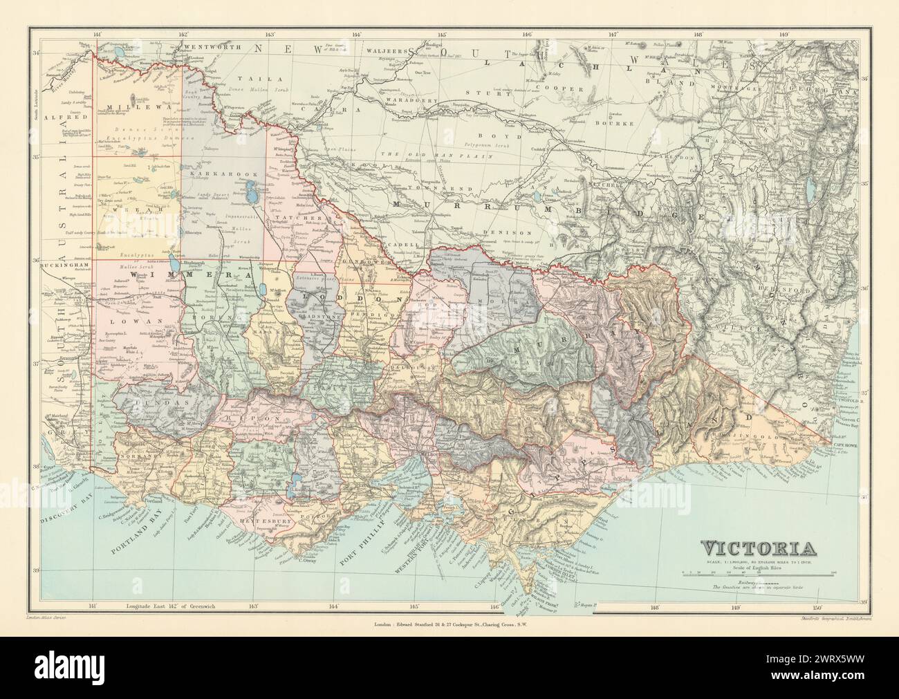 Victoria, Australia. Explorers routes. Landscape observations. STANFORD ...