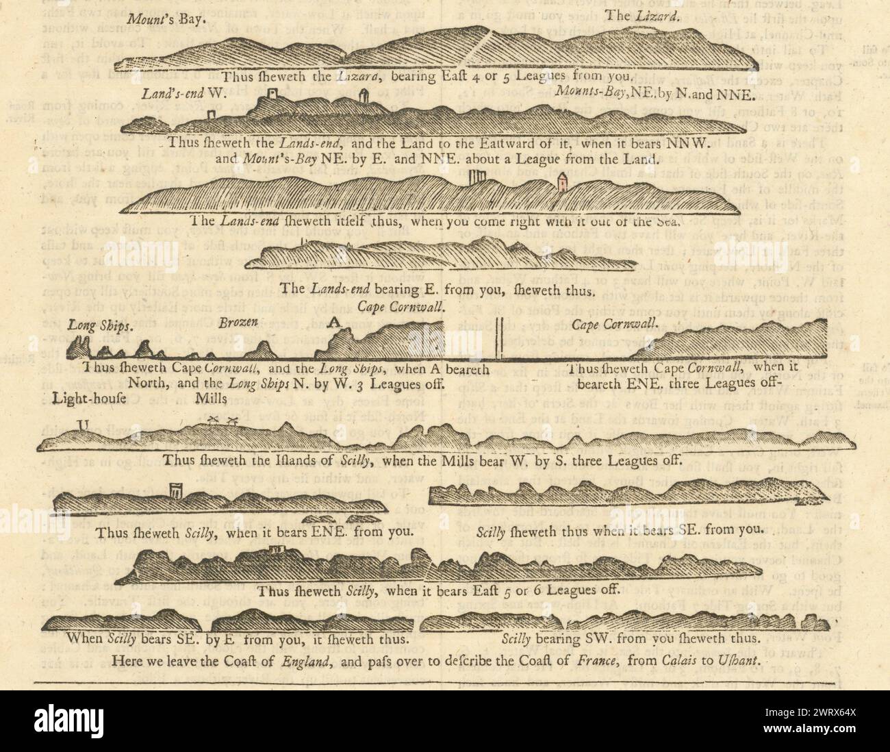Cornwall coast profile Mounts Bay Lizard Land's End Scillies MOUNT/PAGE ...