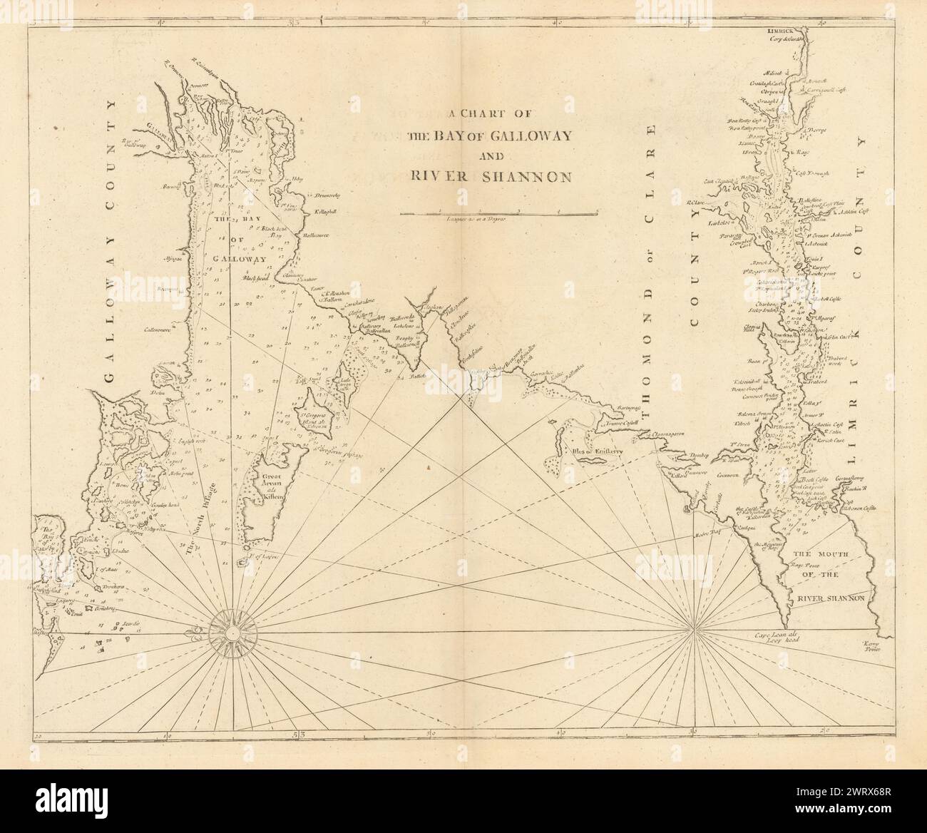 A Chart of the Bay of Galloway [Galway] & River Shannon. MOUNT & PAGE ...