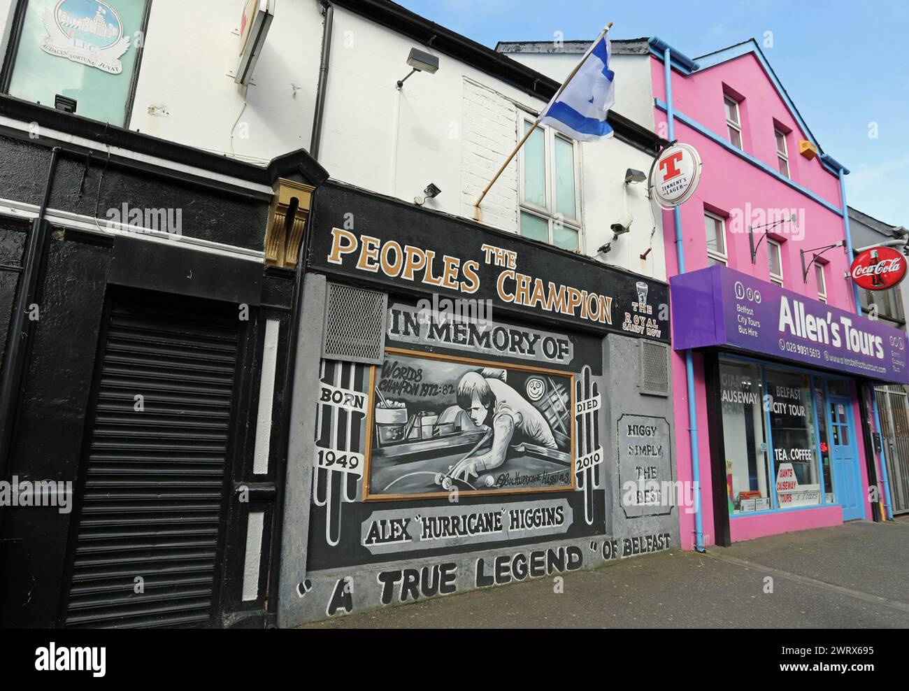 Alex Higgins Mural at Sandy Row in Belfast Stock Photo - Alamy
