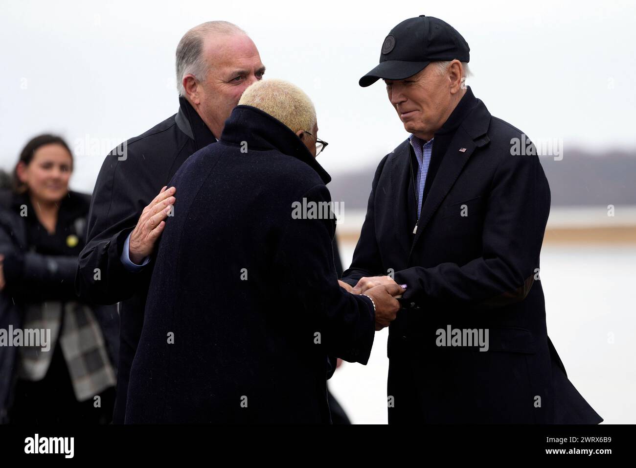 President Joe Biden arrives on Air Force One, Thursday, March 14, 2024 ...