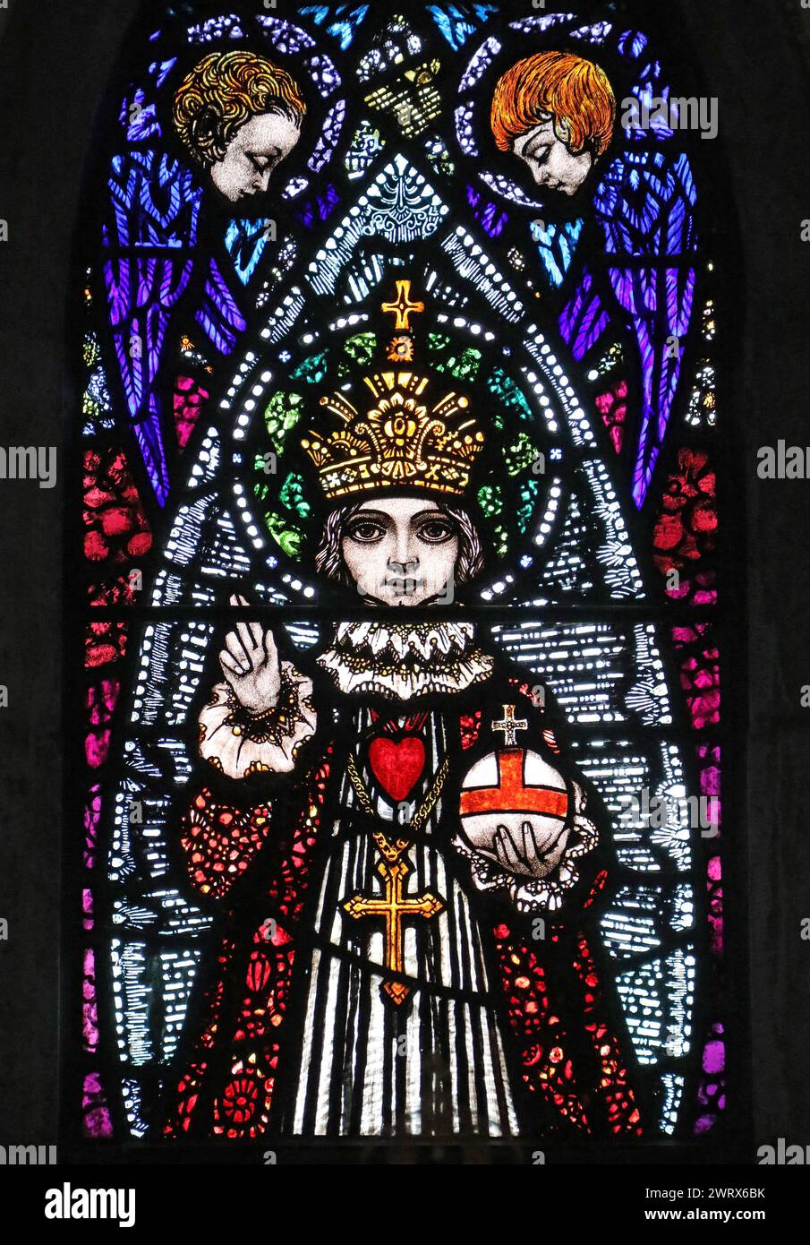 Detail of a stained glass window by Harry Clarke Stock Photo - Alamy