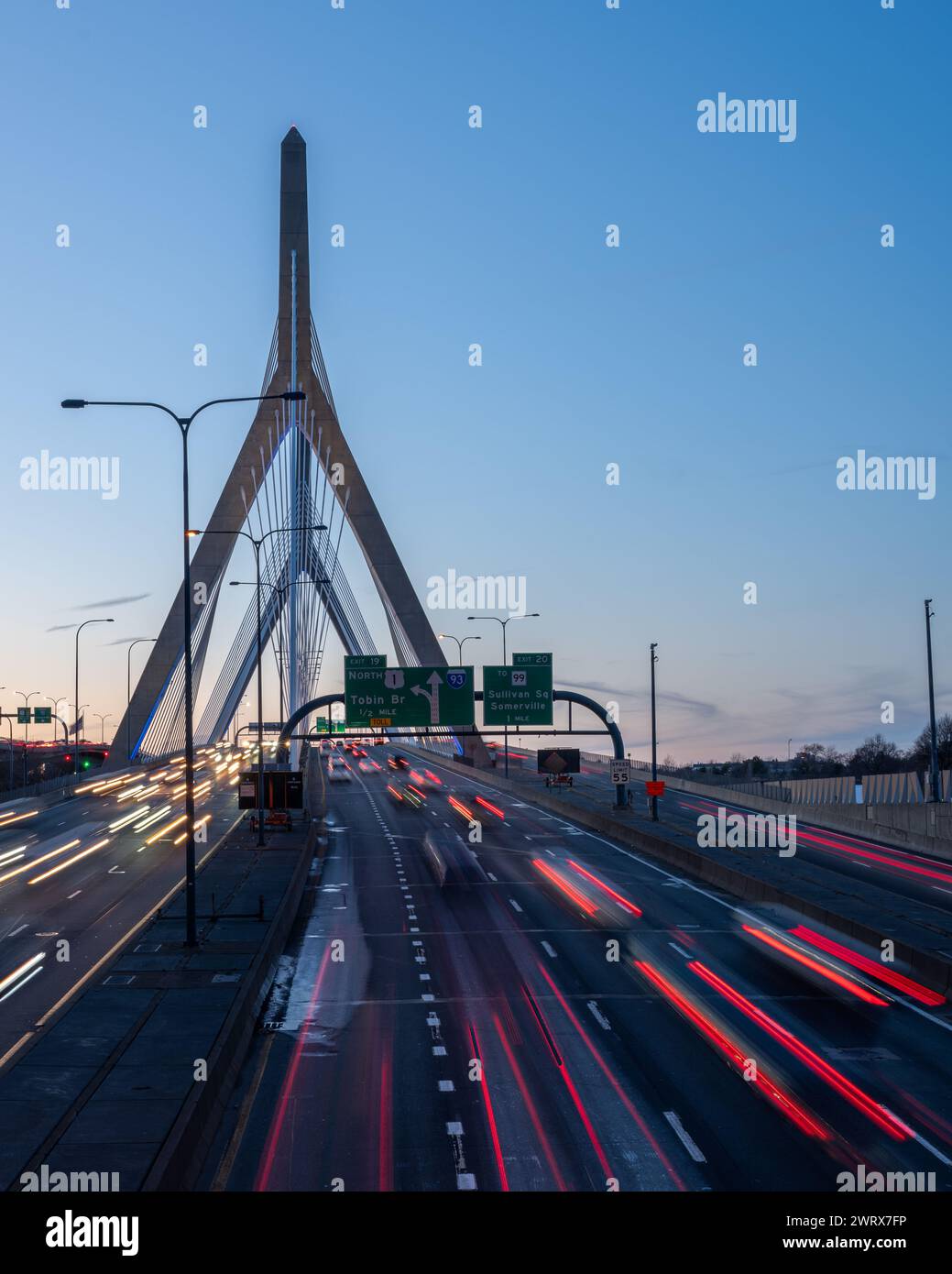 Leonard P. Zakim Bunker Hill Memorial Bridge A Boston landmark Stock ...