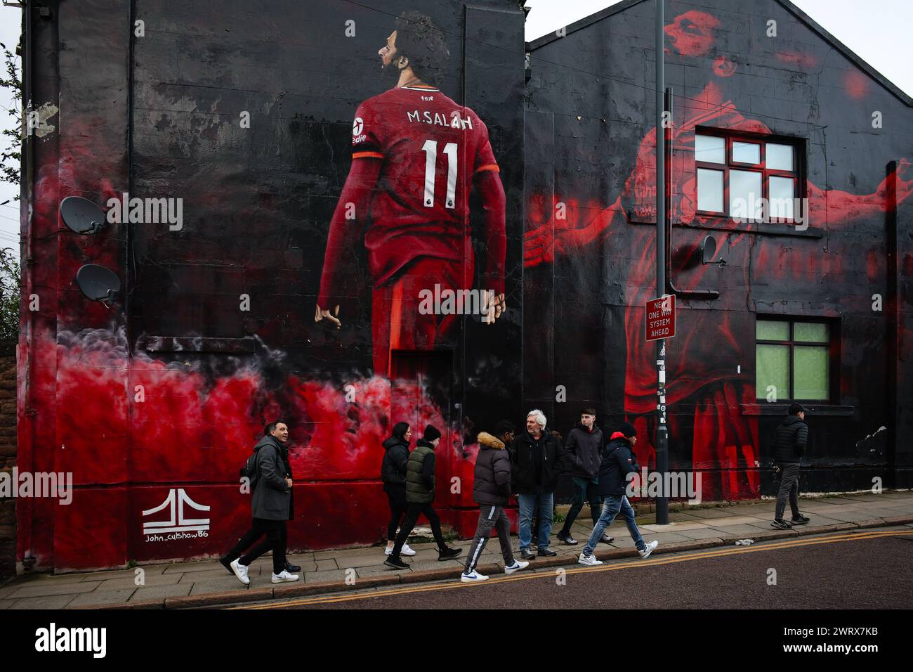Liverpool fans outside ground hi-res stock photography and images - Alamy