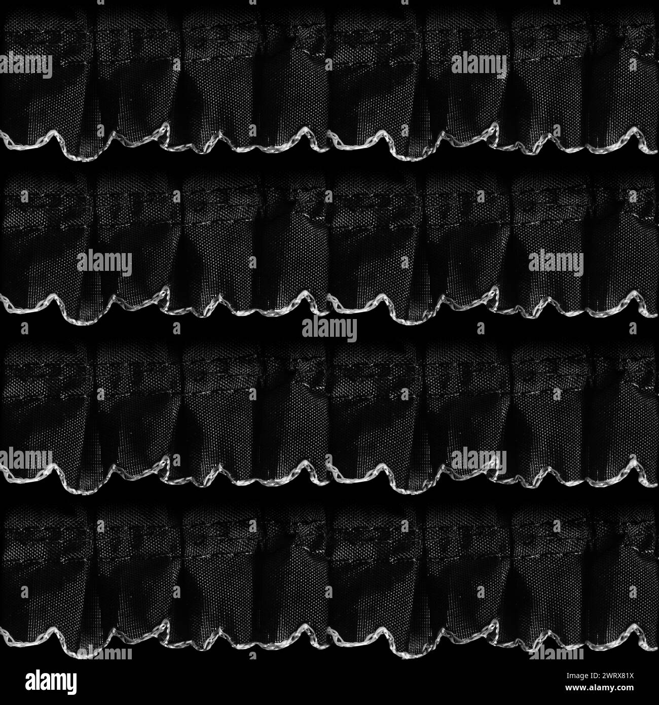 Seamless texture photo of black colored ruffle pattern on black ...
