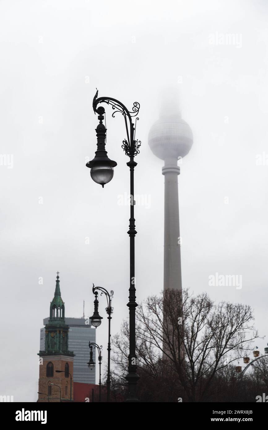 Simple lamp post isolated on white, German street lantern Stock Photo ...