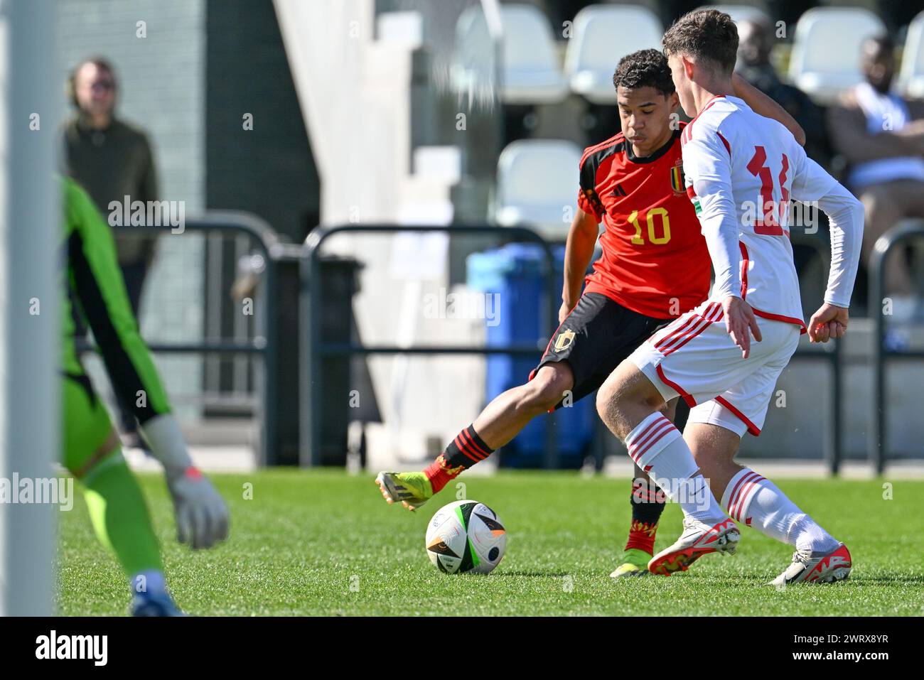 Tubize, Belgium. 14th Mar, 2024. Noah Fernandez (10) of Belgium ...