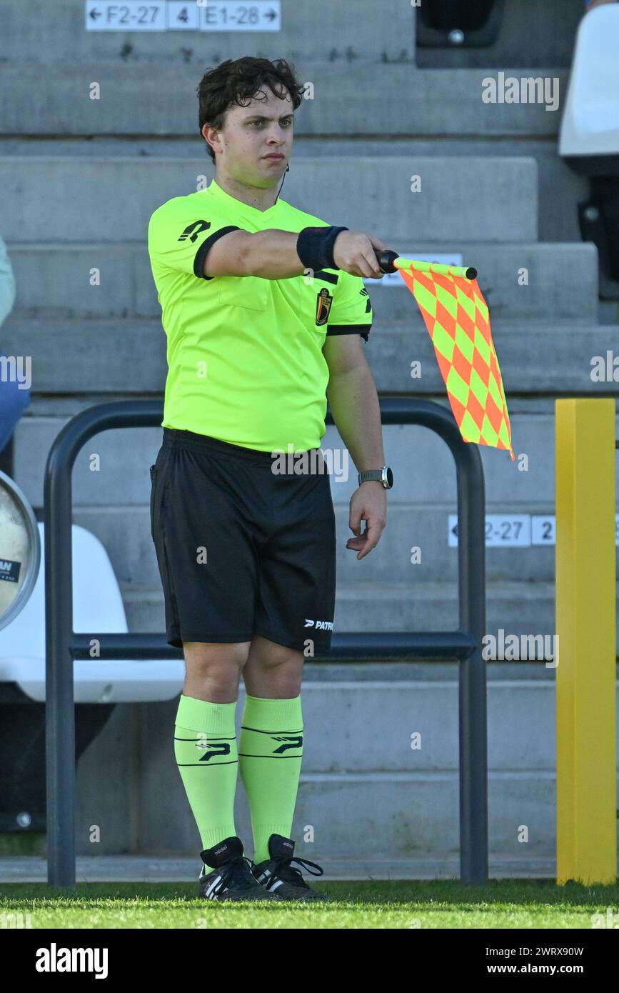 Tubize, Belgium. 14th Mar, 2024. assistant referee Killian Sanders ...