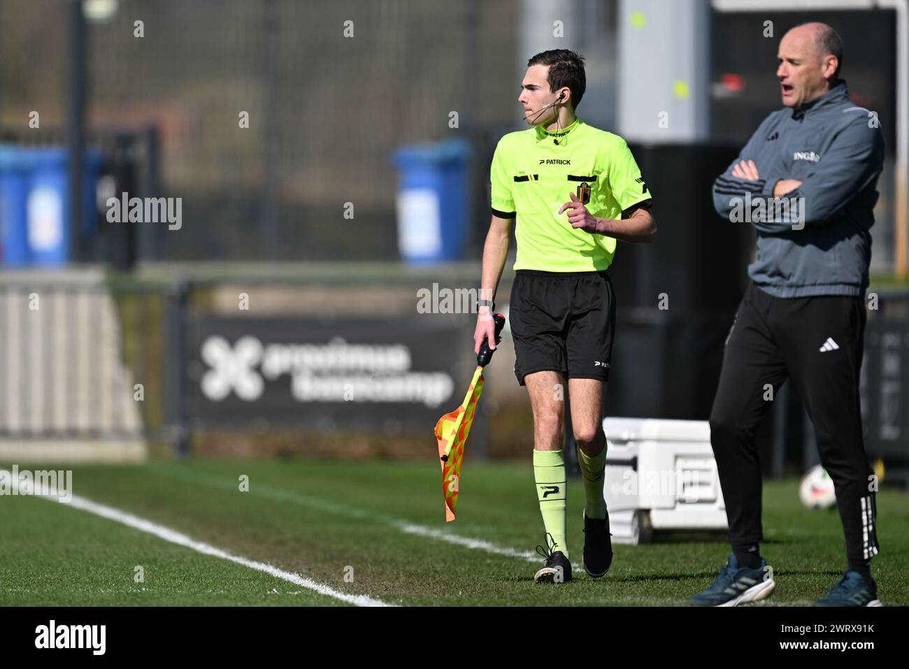 assistant referee Calvin Abdellah pictured during a friendly soccer ...