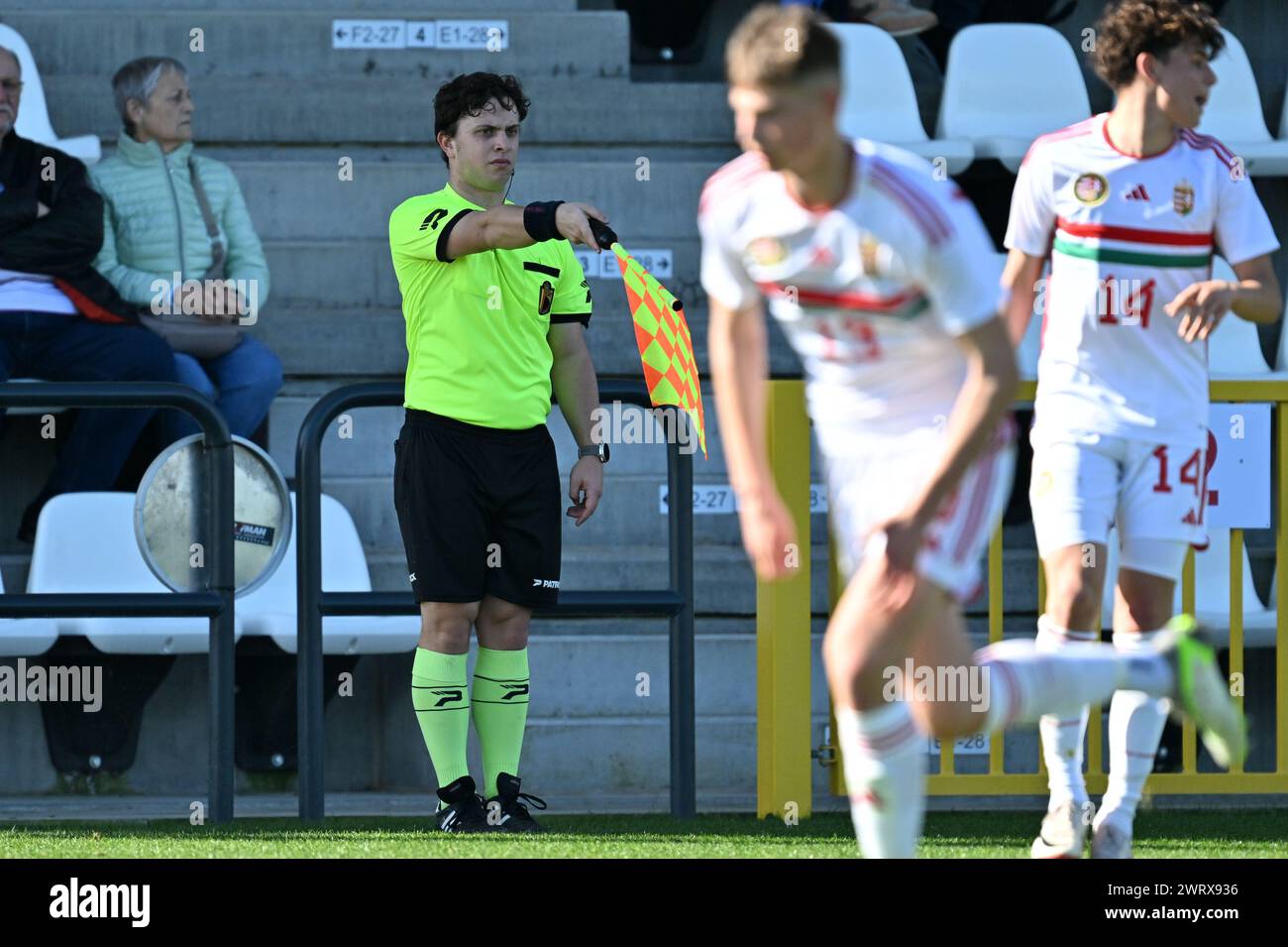 Tubize, Belgium. 14th Mar, 2024. assistant referee Killian Sanders ...