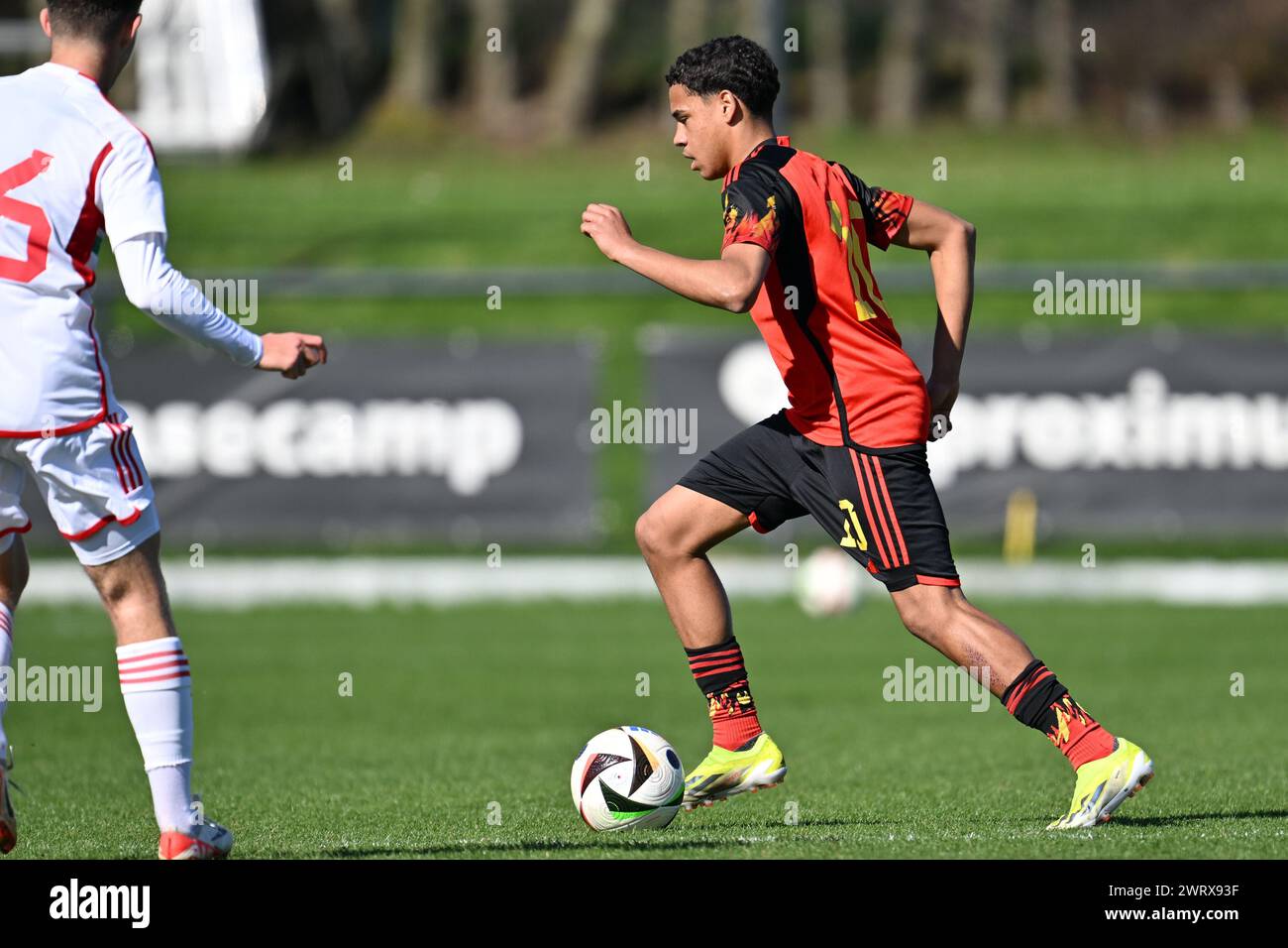 Tubize, Belgium. 14th Mar, 2024. Noah Fernandez (10) of Belgium ...
