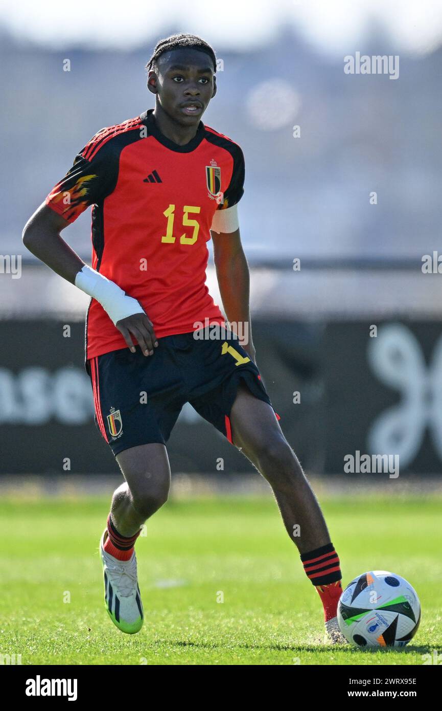 Jeremy Kandje Mbambi (15) of Belgium pictured during a friendly soccer ...