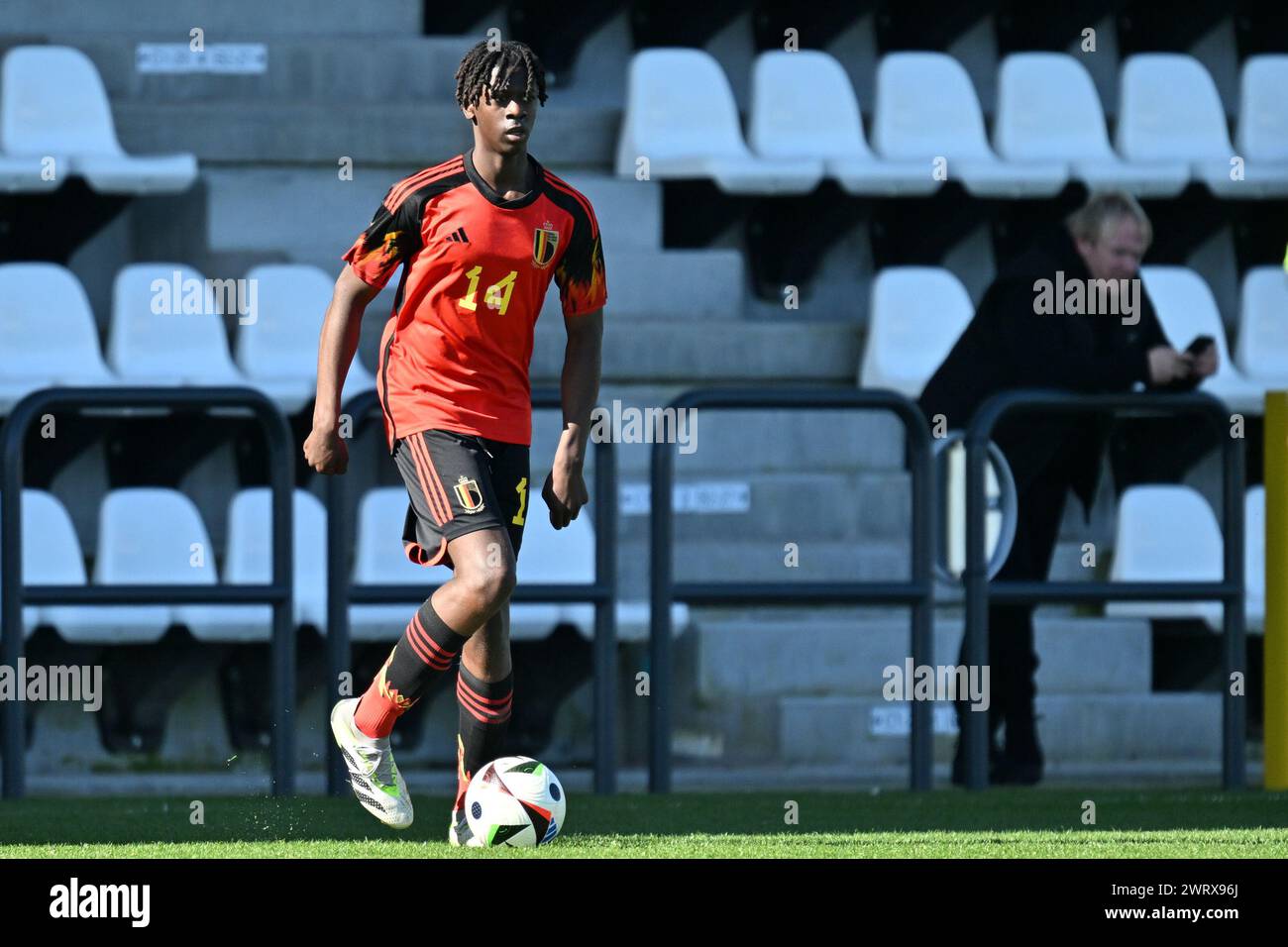 Ange-Gabriel Kokora (14) of Belgium pictured during a friendly soccer ...