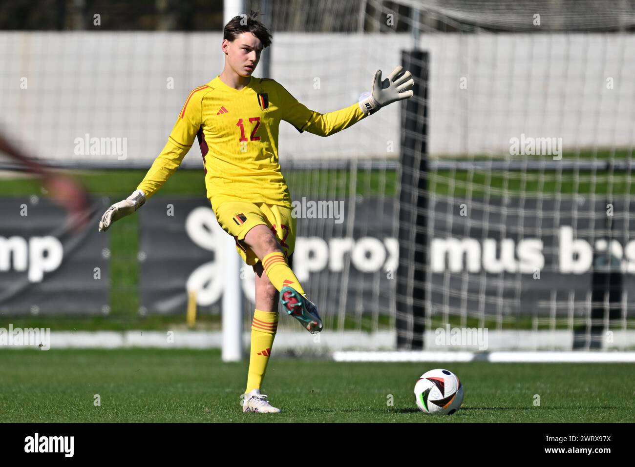 Bas Evers (12) of Belgium pictured during a friendly soccer game ...
