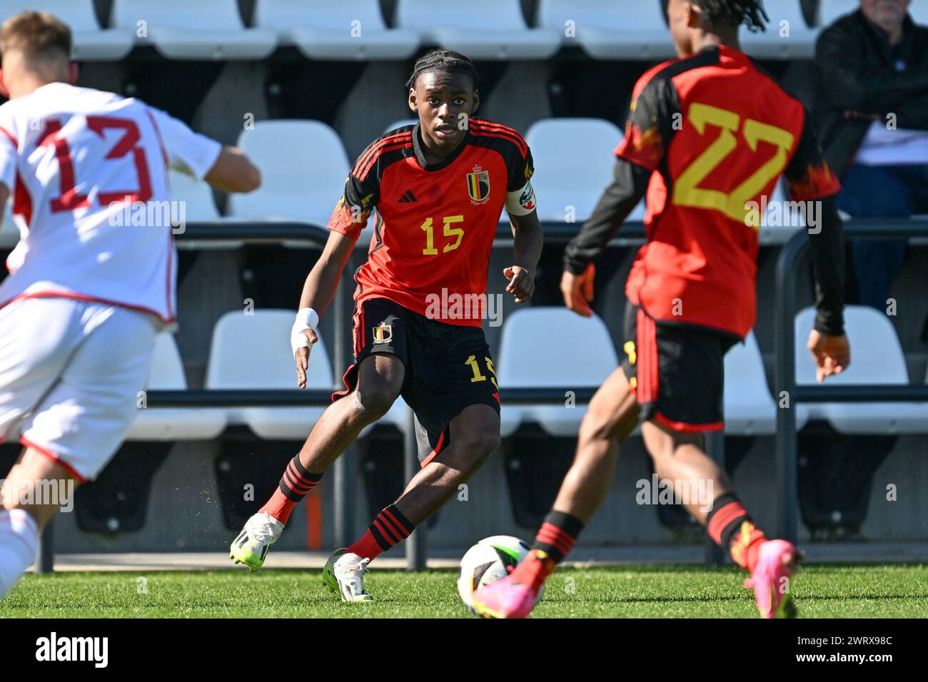 Jeremy Kandje Mbambi (15) of Belgium pictured during a friendly soccer ...