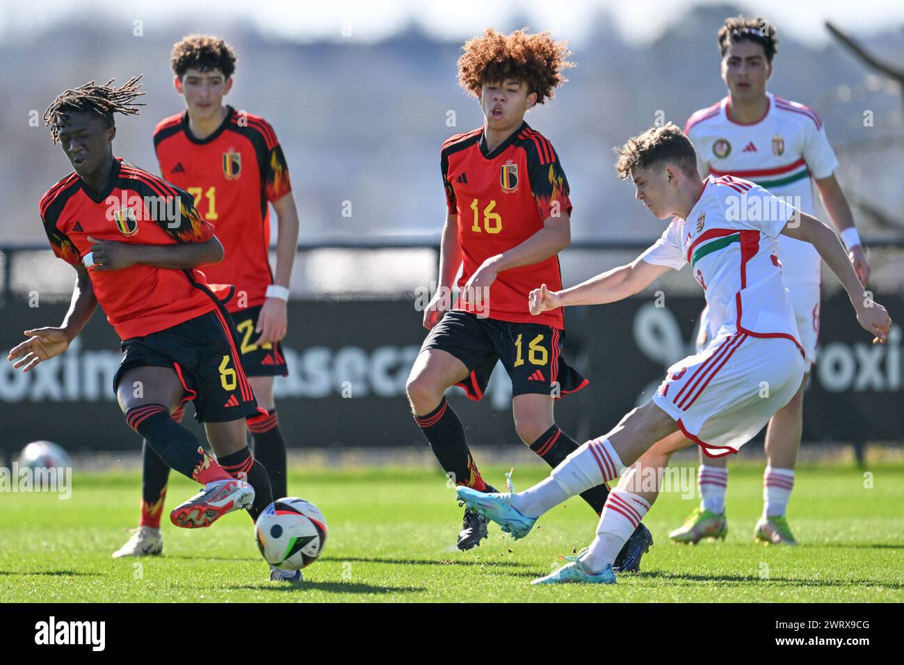 Tubize, Belgium. 14th Mar, 2024. N'famory Traore (6) of Belgium ...