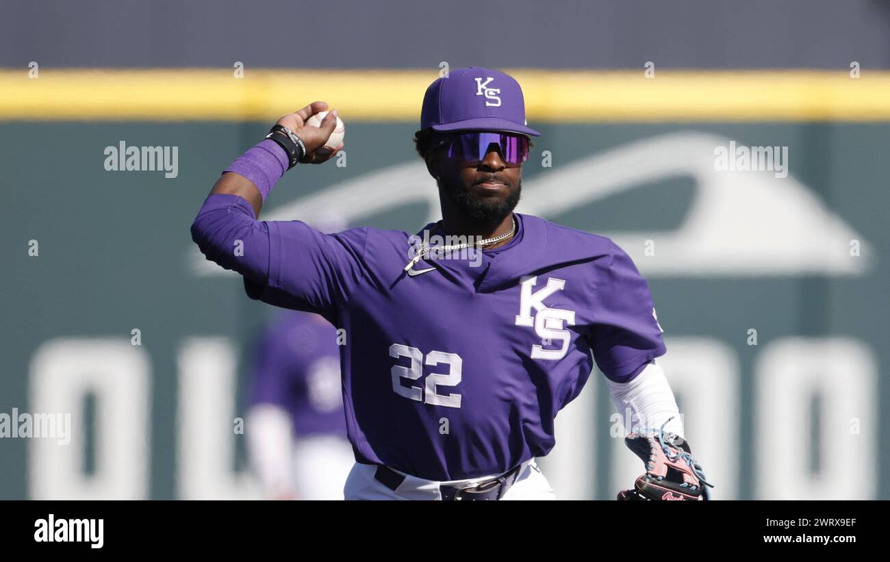 Kansas State infielder Kaelen Culpepper (22) during an NCAA college ...