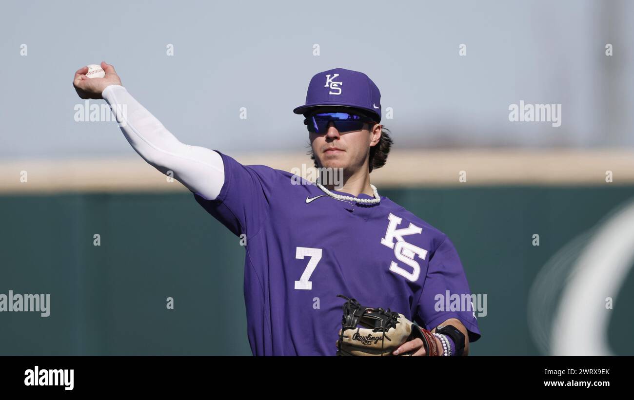 Kansas State's Brady Day (7) during an NCAA college baseball game on ...