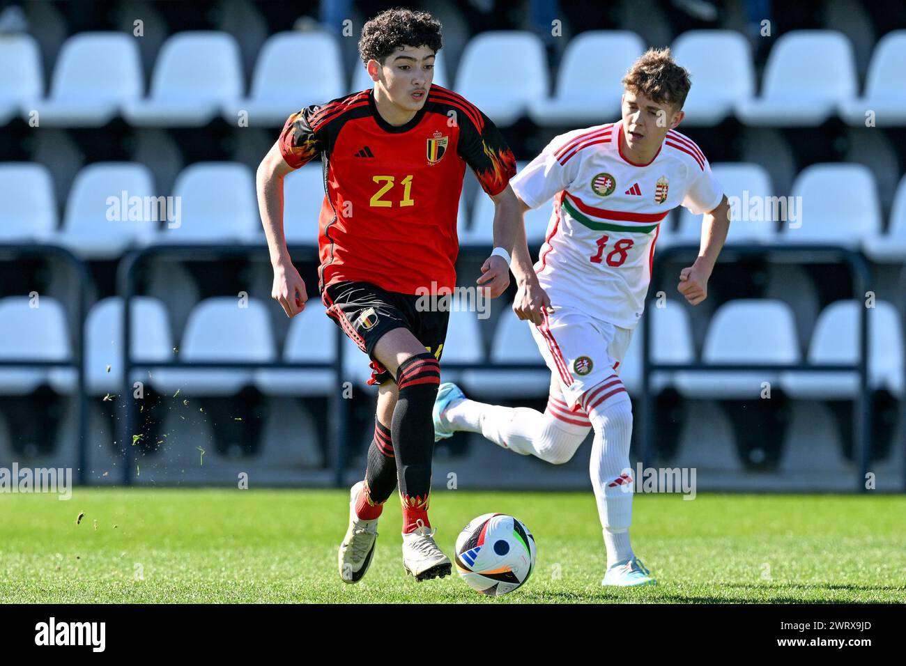 Tubize, Belgium. 14th Mar, 2024. Youssef Hamdaoui (21) of Belgium ...