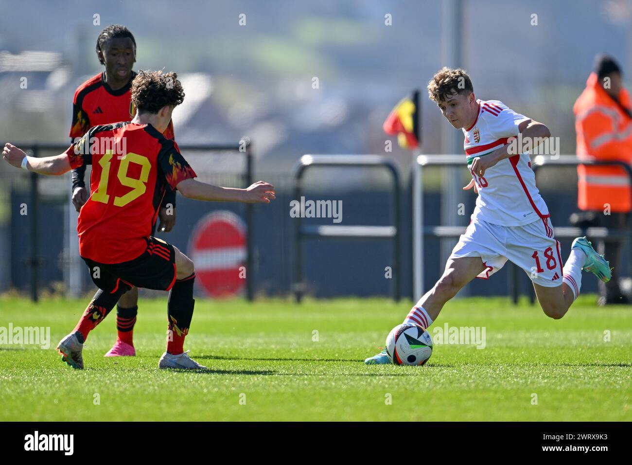Tubize, Belgium. 14th Mar, 2024. Loic Alvarez Fernandez (19) of Belgium ...