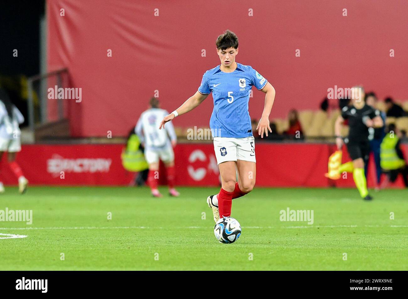 Elisa De Almeida (5) of France pictured during a female football game ...