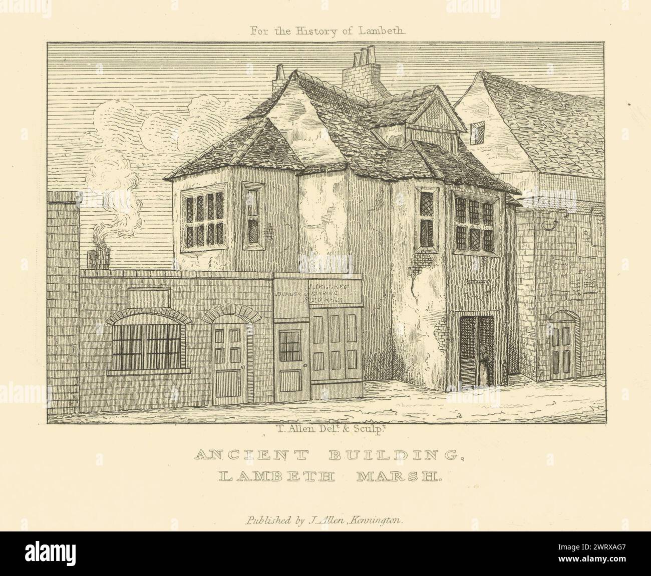 Ancient Building, Lambeth Marsh. Part of Lambeth Palace 1827 old ...